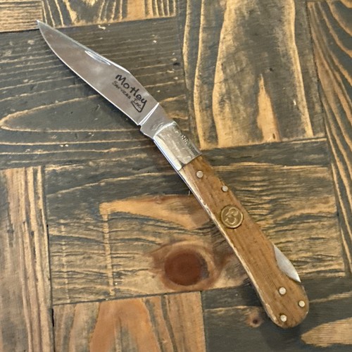 Canal Street Cutlery USA American Chestnut Half Moon Trapper Knife Used ...