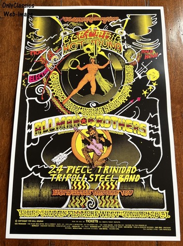 1971 The Allman Brothers Band Duane Greg Dickey Betts 11x17 Fillmore ...