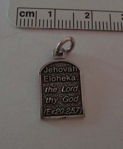 Sterling Silver Jehovah Eloheka: the Lord thy God Exodus 20:2,5,7 Charm ...