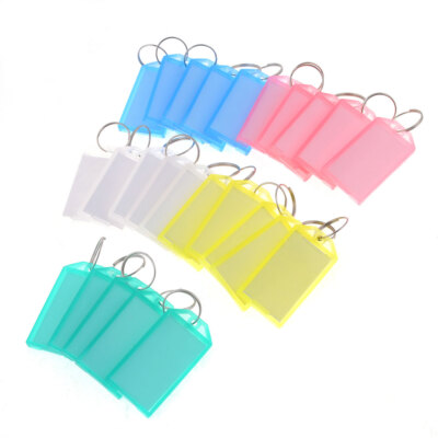 25 Pcs 5-color Tone Plastic Case Key Tags ID Labels w Keychain | eBay