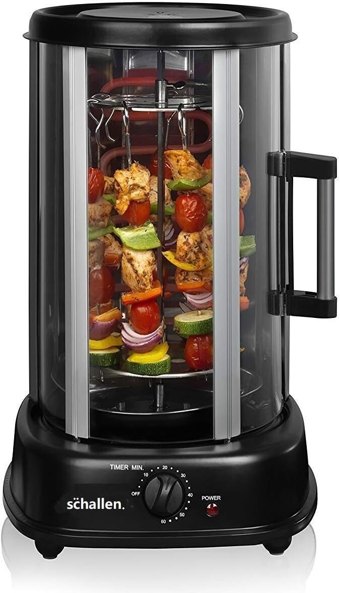 Electric 1500W 360° Rotating 21L Rotisserie Grill for Kebabs, Skewers ...