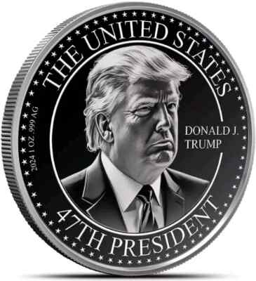 1 oz .999 Fine Silver Donald Trump TRUMP 47 Silver Victory Round MAGA ...