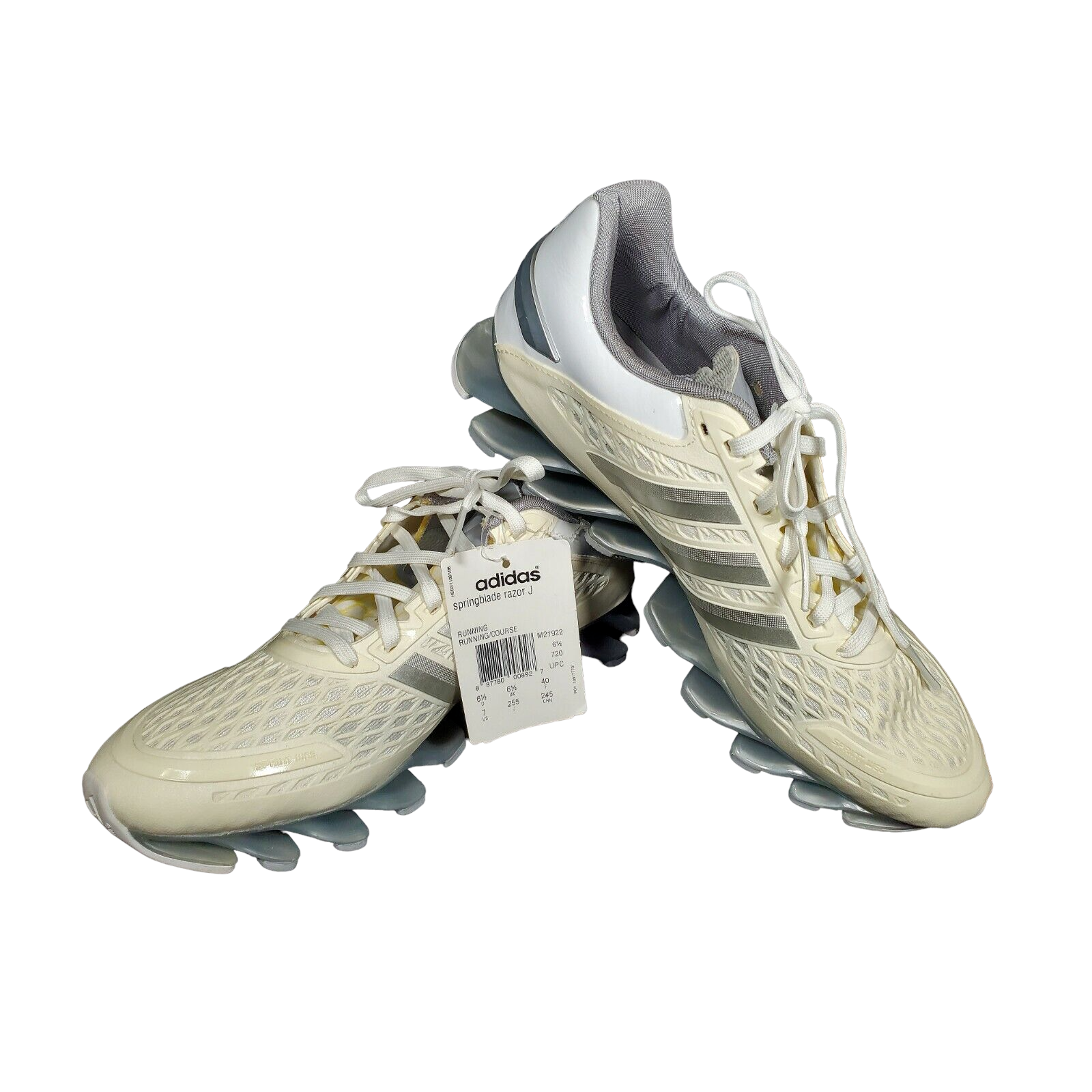 NEW WHITE/CREAM/GRAY ADIDAS Springblade Shoes M21922 Youth 7 Women's Sz ...