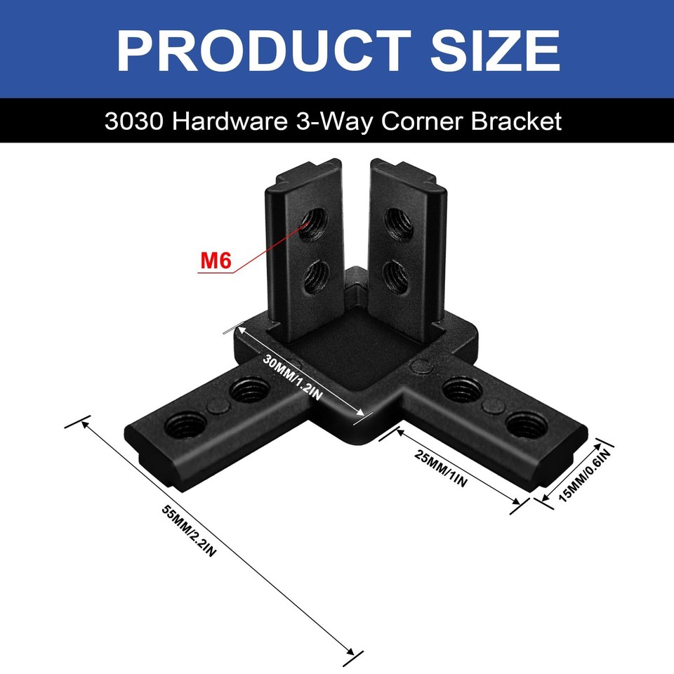 T Slot Corner Bracket Connector For 2020 3030 4040 Aluminum Extrusion ...