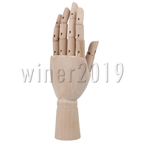 Wood Left Hand Artist Model Jointed Articulated Flexible Fingers Wood ...