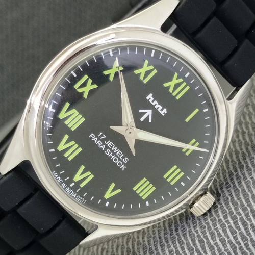 VINTAGE HMT HAND-WINDING INDIAN MENS BLACK COLOR DIAL WATCH a1341-A | eBay