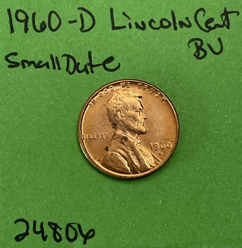 1960 D Lincoln Memorial Cent Small Date BU Penny US Coin See Pictures ...