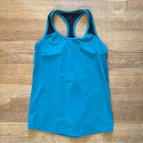 Fabletics Women's Racerback Athletic Tank Shirt Top Teal Green Blue ...