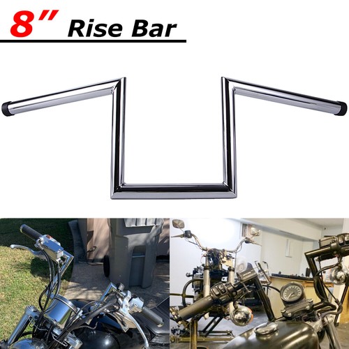 1'' Motorcycle 8" Rise Drag Z-Bar Pullback Handlebars For Harley ...