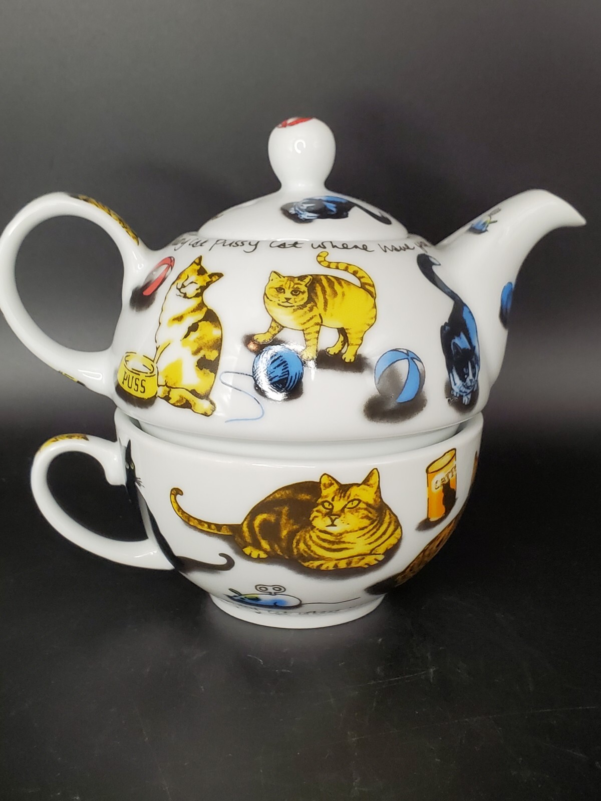 Paul Cardew 3 Pc Teapot & Cup Cats Kittens Designed In England 2011 | eBay