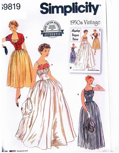 Simplicity 9819 Vintage Retro 50s Evening Gown Jacket Pattern Misses ...