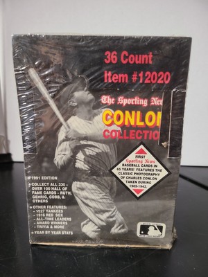 1991 The Sporting News Conlon Collection Sealed Wax Pack Box | eBay