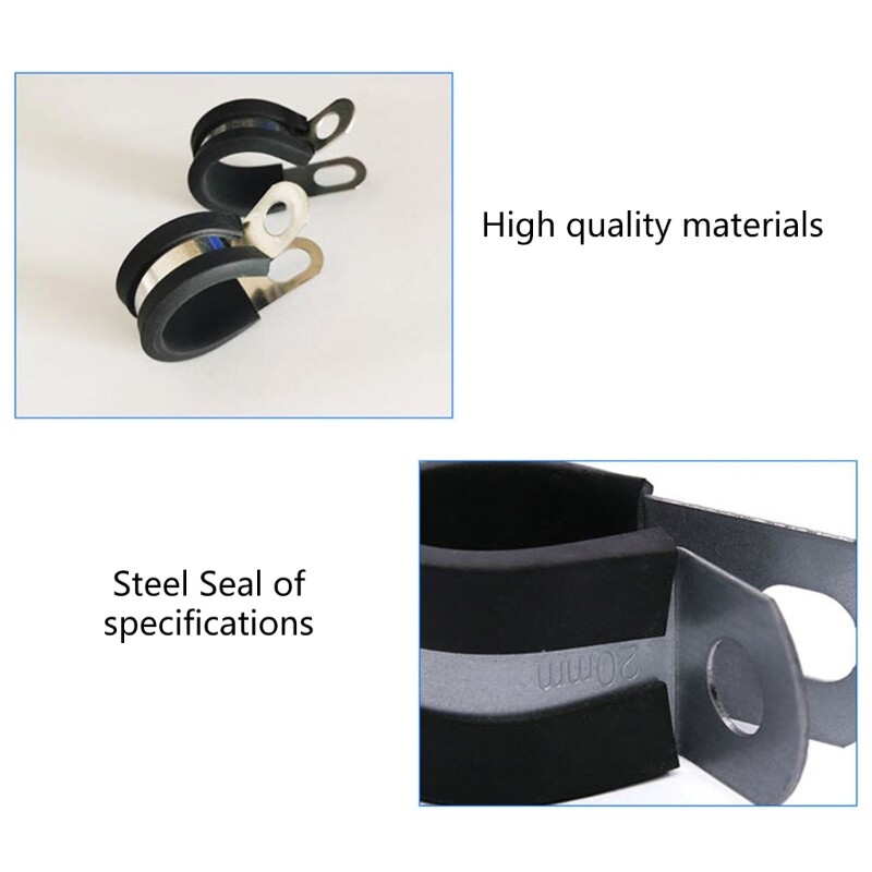 Set of 20 Stainless Steel Cable Clips Wiring Frame Clips Cable Clamps ...