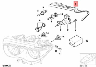Genuine Gasket Headlight Right BMW Alpina B7 E65 E66 E67 730d 730i ...