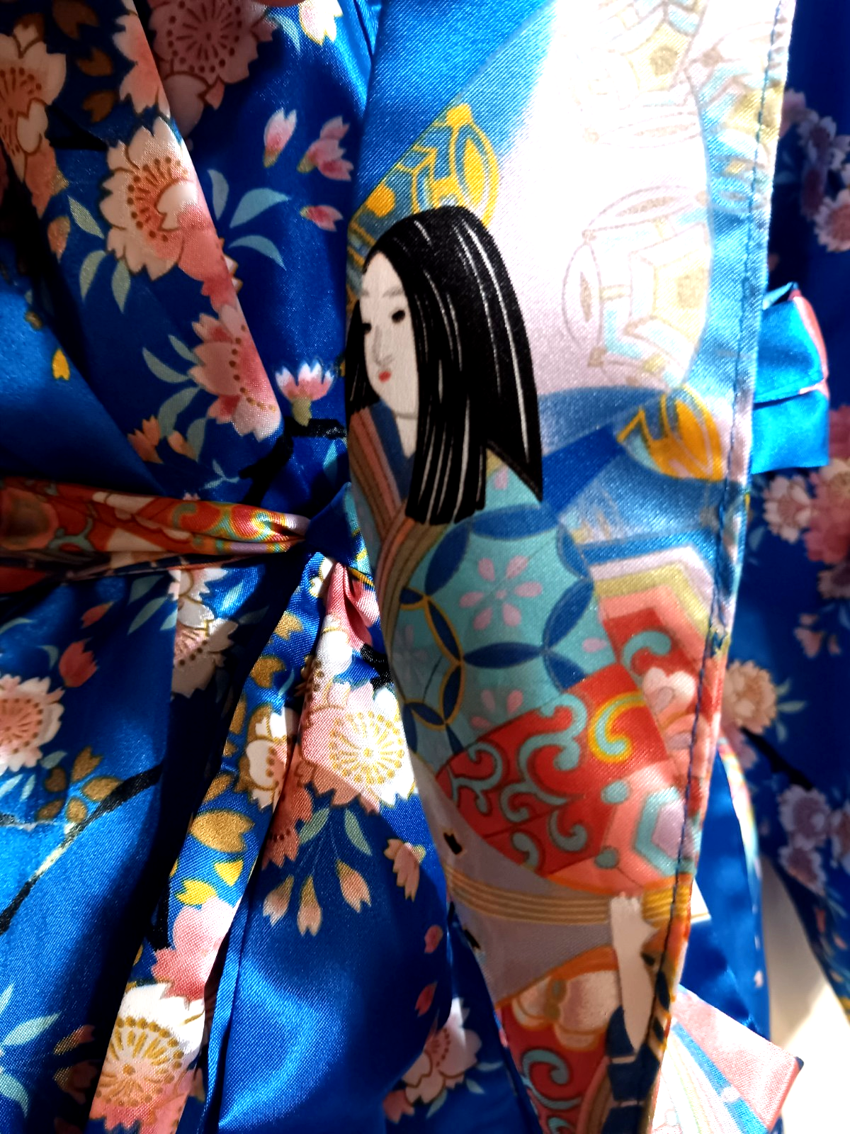 Vintage Made In Japan Kimono Robe 100% Polyester One Size Pretty Satin ...