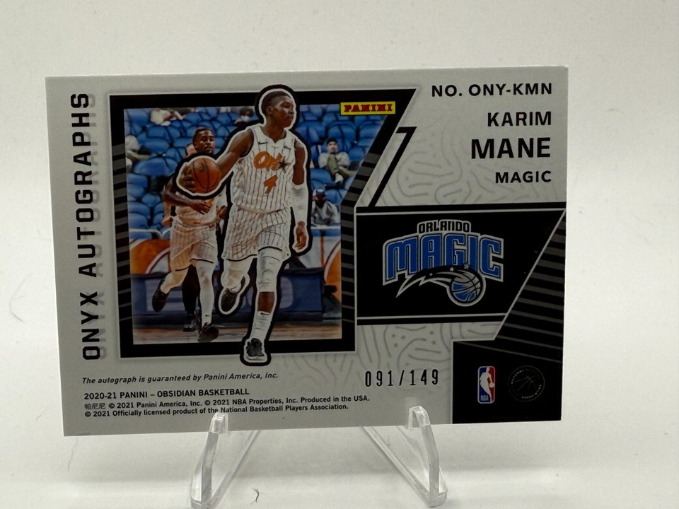 2020-21 Panini Obsidian Onyx Autographs #29 Karim Mane Auto /149 Magic ...