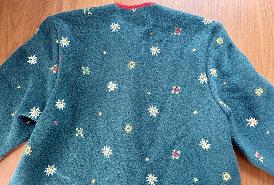 Geiger Boiled Wool Cardigan Sweater Jacket Snowflake Button Front | eBay