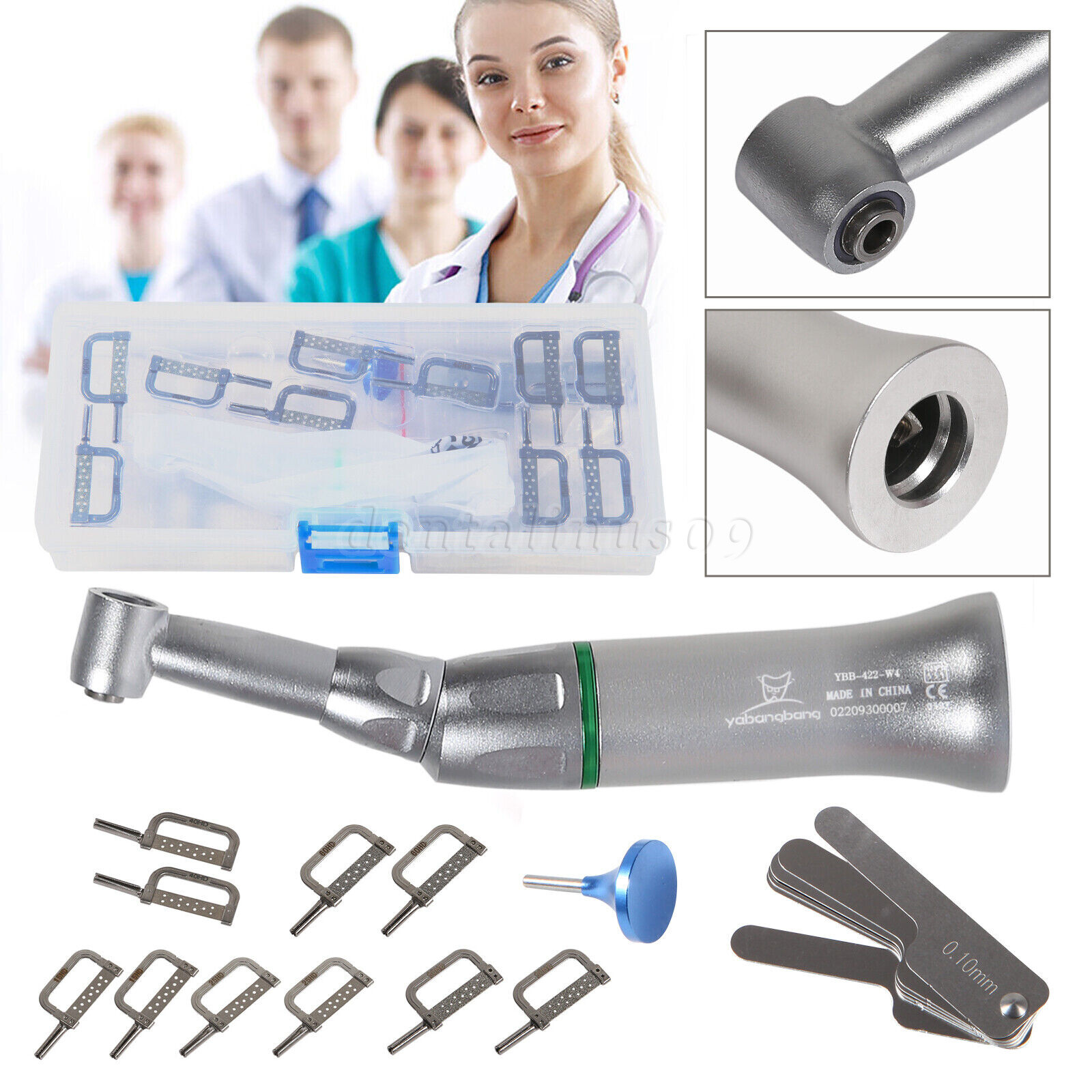 4:1 Reduction Dental Contra Angle IPR Handpiece with 10 Interproximal ...