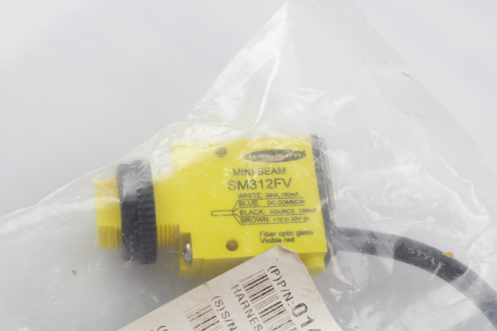 BANNER SM312FV Mini Beam Photoelectric Sensor Glass Fiber Optic AMAT ...