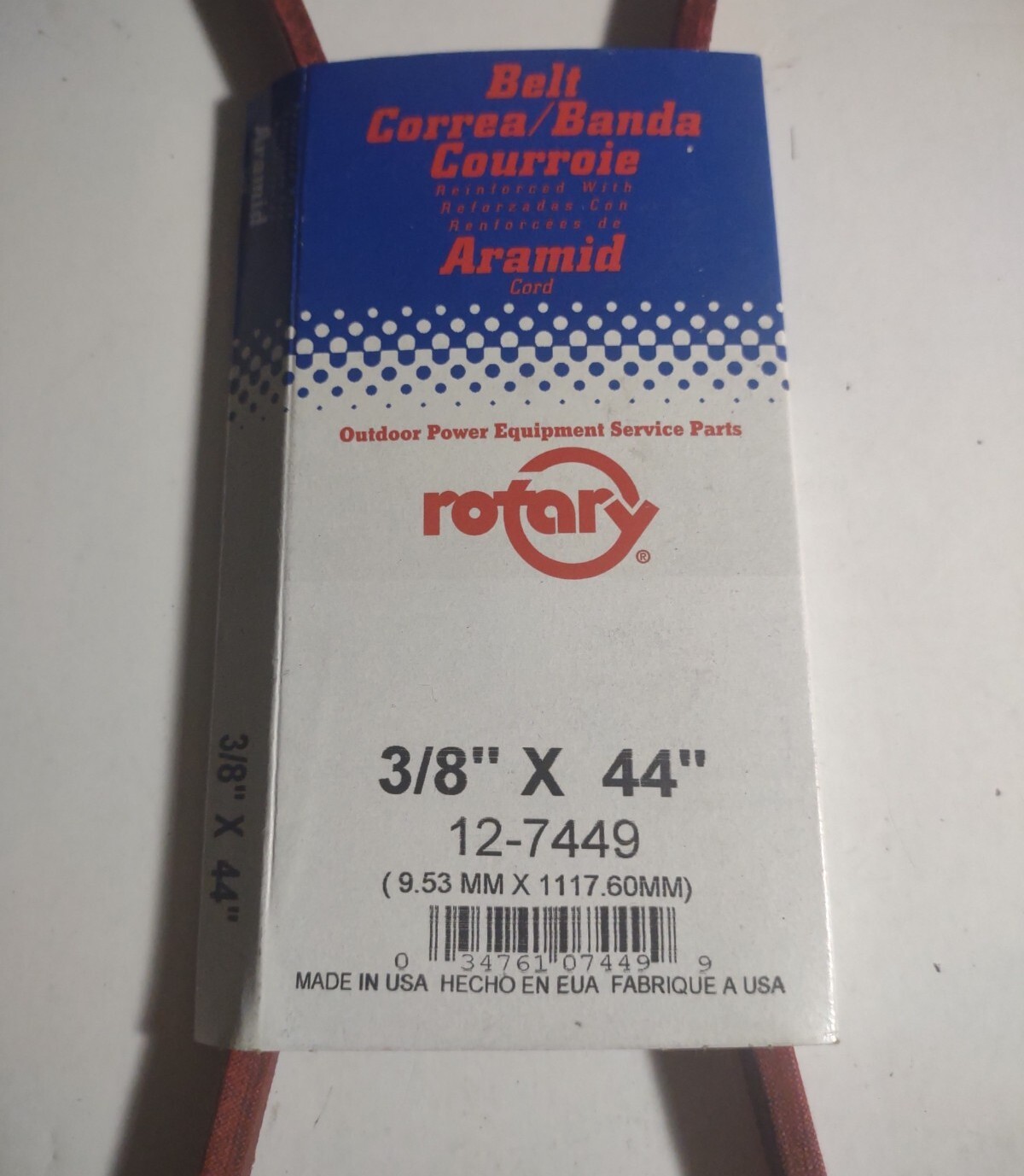 Rotary 12-7449 Belt Aramid 3/8" X 44" (9.53mm x 1117.60mm) | eBay