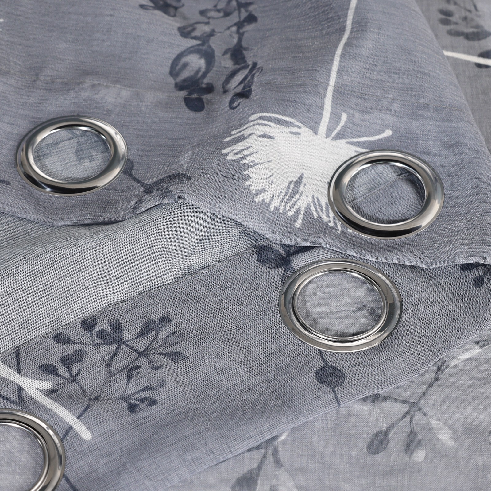 Curtains Window Sheer Floral Net Curtains Ready Made Eyelets Panel | eBay