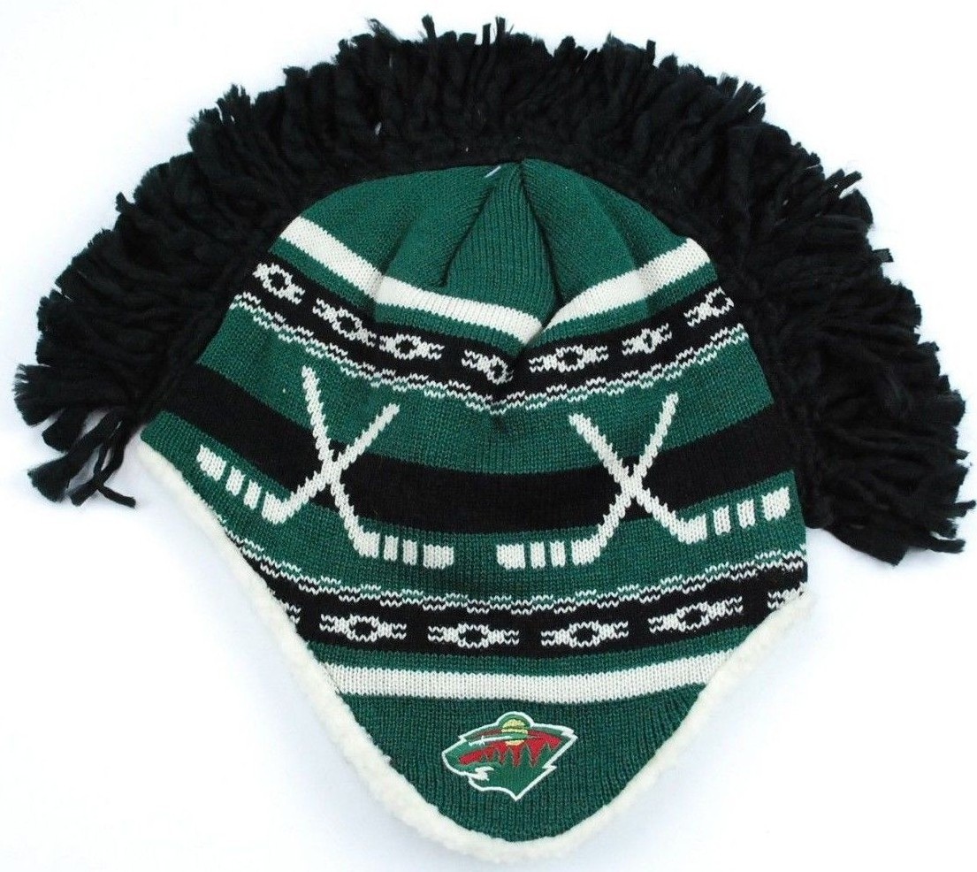 Minnesota Wild Reebok Face Off Cross Stick NHL Mohawk Style Knit Hockey ...