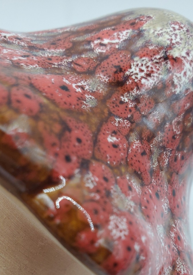 Clay Pottery Glazed Finish Mushroom Artistic Top And Clay Bottom 4.5" H ...