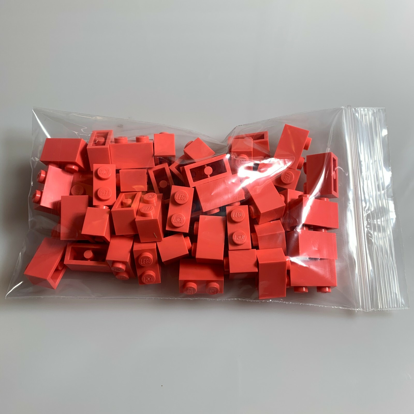 50 per lot NEW LEGO 1x2 Vibrant Coral ("Salmon") Bricks (3004/6258572 ...