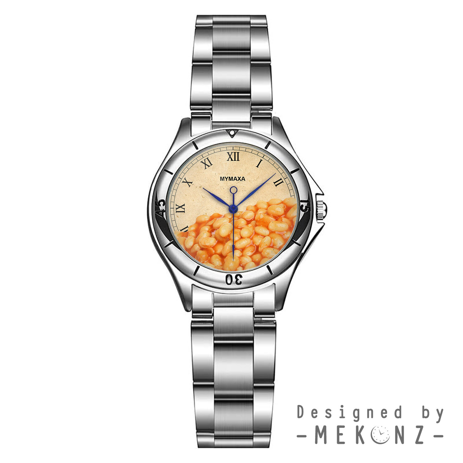 Funny Baked Beans in a Wristwatch Men Women Metal Watch Birthday ...