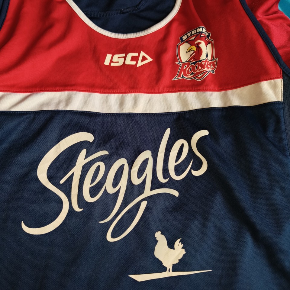 Sydney Roosters Rugby Training Shirt Jersey Sleeveless Tank ISC Size L ...
