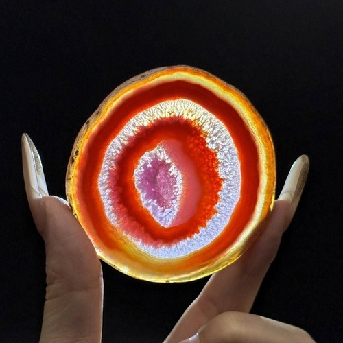 Natural Agate Geode Slab/Slice Agate Quartz Crystal Mineral Specimen ...