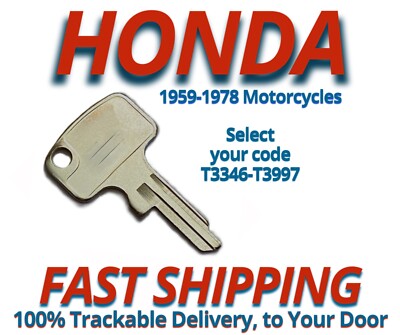 Honda Motorcycle Keys Replacement Key Cut to your Code T3364-T3997 | eBay