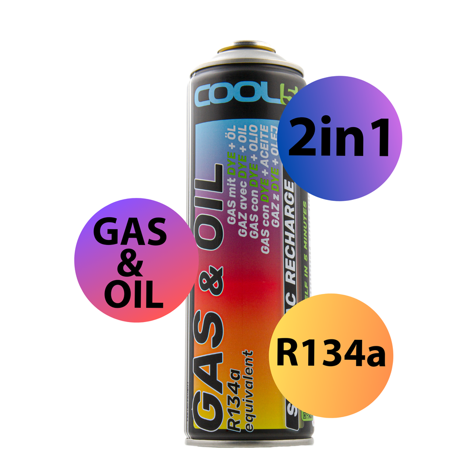 R12/R134a A/C gas Refill Kit 2x 2 in 1 + A/C line Cool5 replacement ...