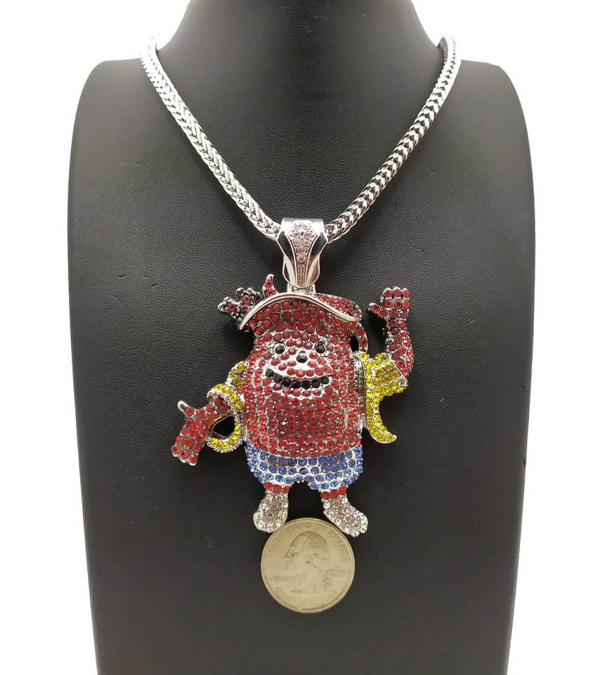 Iced Large KOOL AID MAN Pendant & 30" 36" Franco Chain Fashion Hip Hop ...