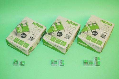 WAGO Green Range Klemmen mit Hebel 4mm² 221-422, 221-423 o. 221-425 ...