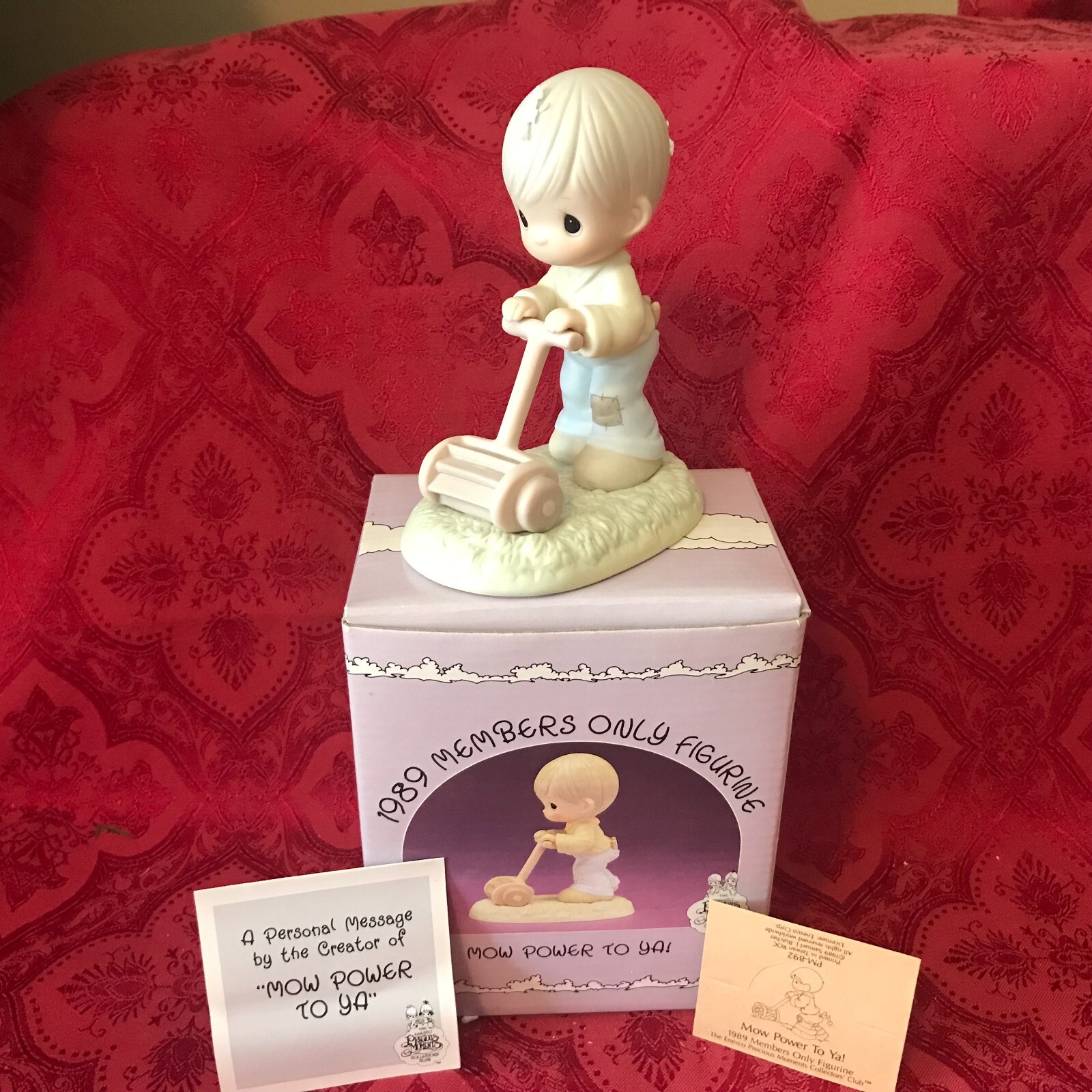 PRECIOUS MOMENTS 1989 "PM892" "MOW POWER TO YA!" NEW IN BOX-MINT-NEVER DISP | eBay