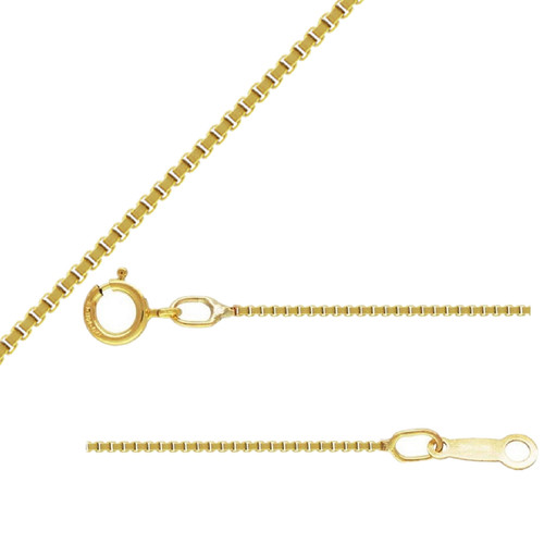 14K Gold Filled Box Chain Necklace with Spring Ring Clasp 0.85mm 16 18 ...