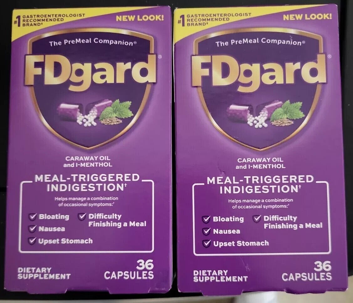 LOT OF 2 - FDgard MEAL-TRIGGERED INDIGESTION 36-CAPSULES 72ct ...