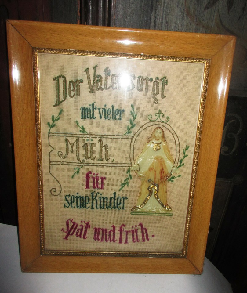 2 ANTIQUE VICTORIAN Sampler Bavarian GERMAN PUNCH PAPER NEEDLEWORK ...