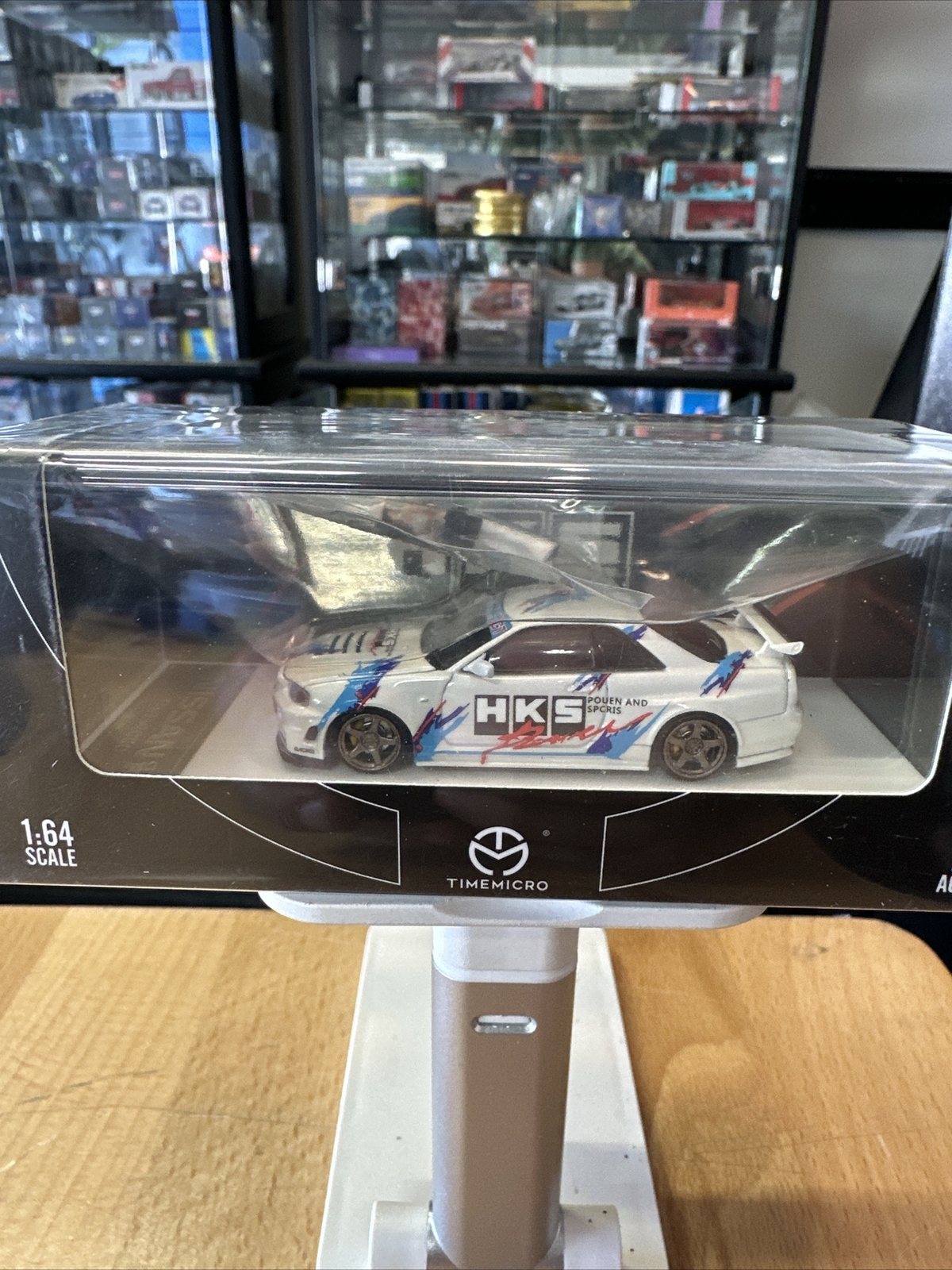 Time Micro 1:64 Nissan Skyline R34 GT-R Z Tune w/Opening Hood HKS White ...