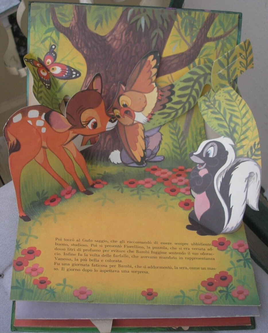 BAMBI LIBRO ANIMATO POP UP DA FILM DISNEY AUGURI DI MONDADORI 1973 ...