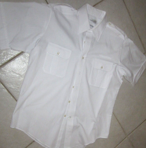 MENS PILOT CREW SHIRT LARGE 16.5 VAN HEUSEN CHEST 44 LENGTH 31 VG COND ...