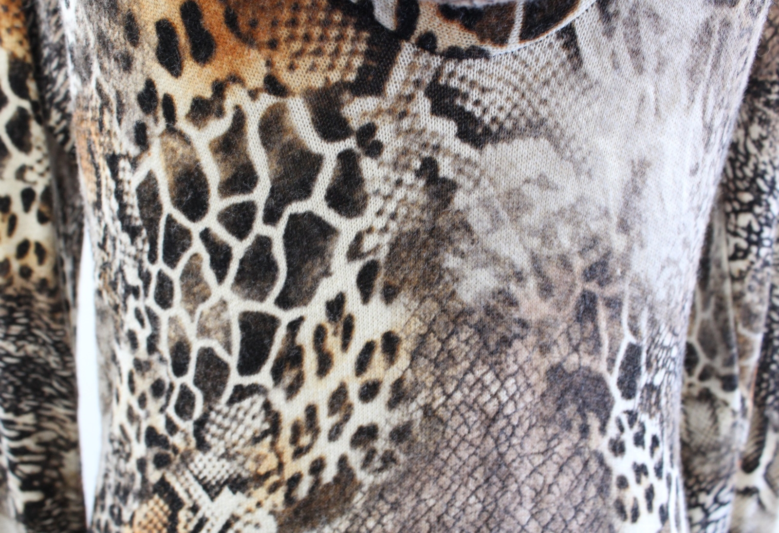 NWT Cache Animal Cheetah Print Cowl Neck Tunic Sweater / Mini Dress Sz ...