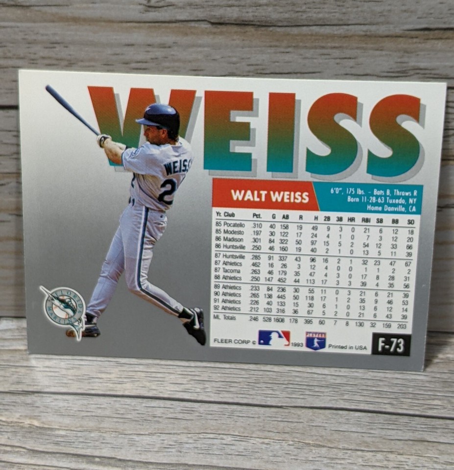 1993 Fleer Final Edition Baseball Card #73 Walt Weiss | eBay