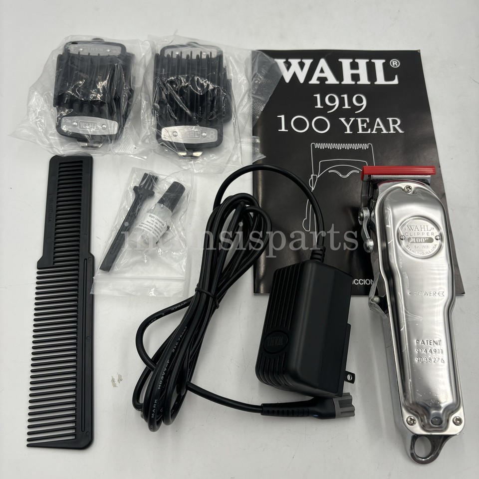 Wahl Cordless Clipper Metal Set Silver 100 Year Anniversary 1919 ...