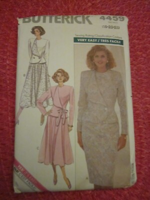 VINTAGE Butterick 4459 Misses Plus-Size TOP & SKIRT Sewing Pattern SZ ...