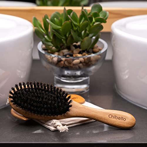Boar Bristle Hair Brush Set Designed For Kids Women And Men. Natural ...