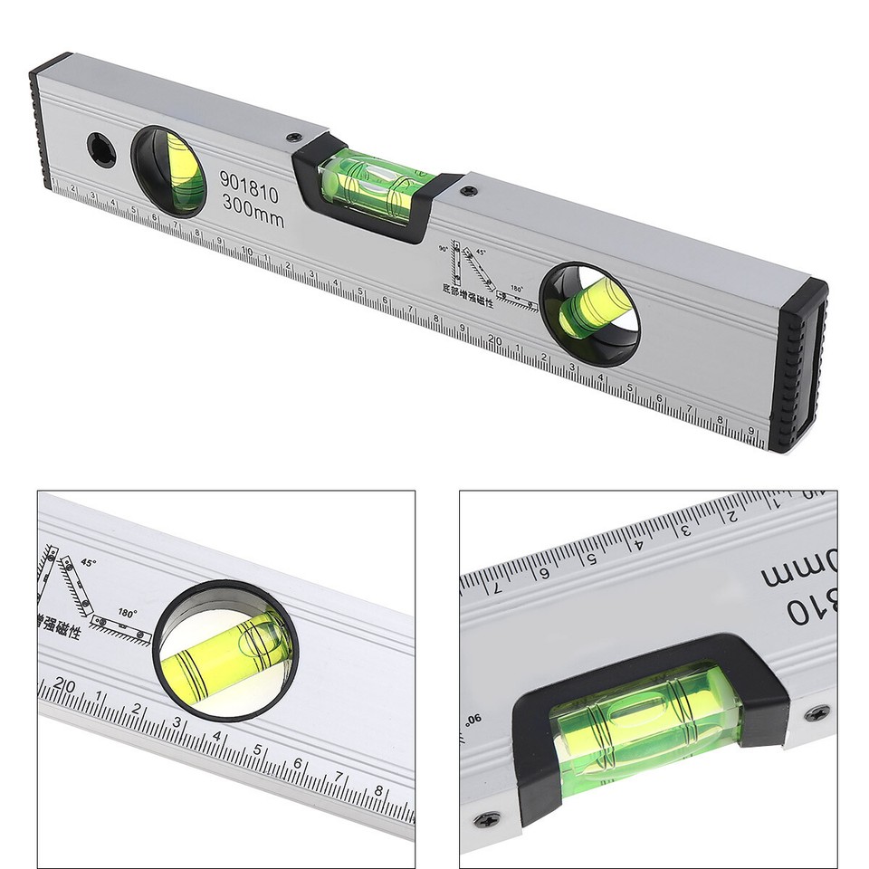 Magnetic Level Ruler Aluminum 12 inch Measure Tool for Construction ...