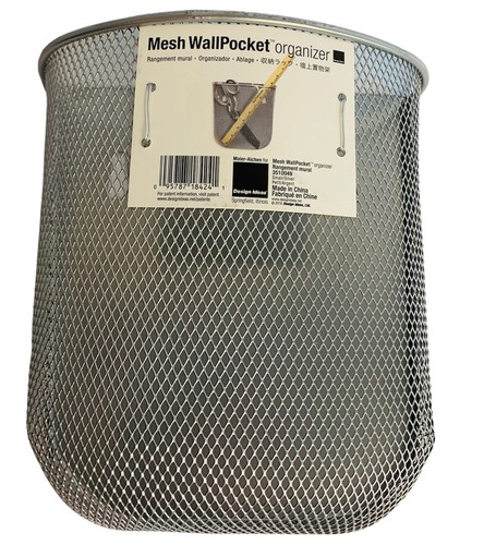 Design Ideas Mesh Wall Pocket Organizer Silver New with Hardware 7"h x ...