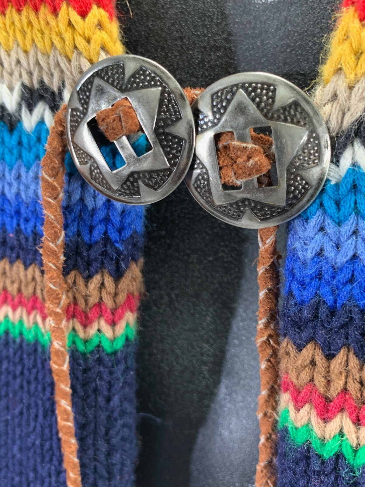 Vintage Chaus Sport Ramie Western / Native Style Vest Multi color Ramie ...